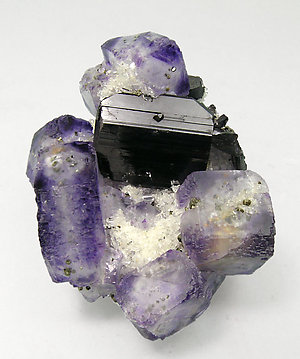 Mineral Specimen: Ferberite with Fluorite, Quartz and Pyrite - Fabre ...